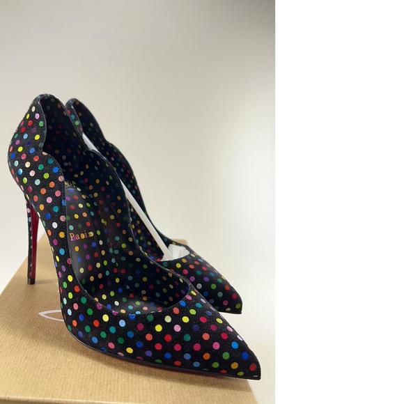 Christian Louboutin | Shoes | Polka Dot 0mm Black Rainbow Multi Hot ...